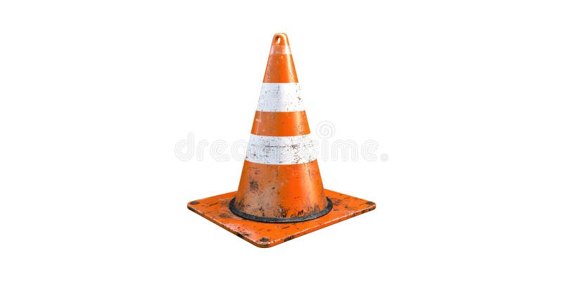 Orange Traffic Cone. Safety and Construction Zone Indicator Isolated on ...