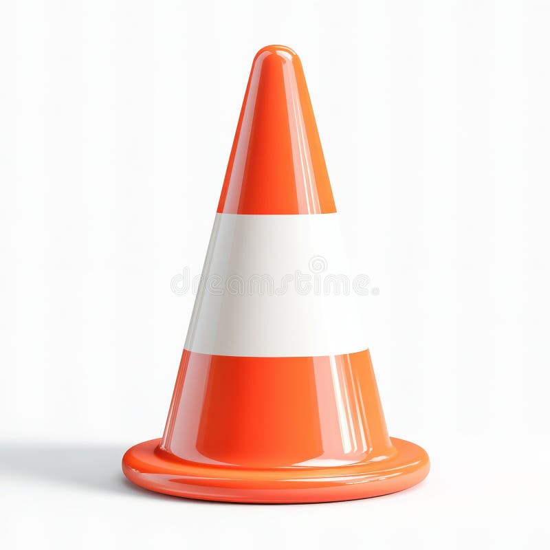 Orange Traffic Cone Safety Road Construction Warning Stock Illustration ...