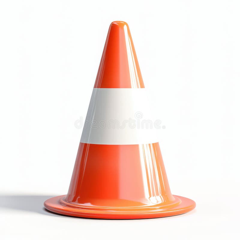 Orange Traffic Cone Safety Warning Construction Zone Stock Illustration ...