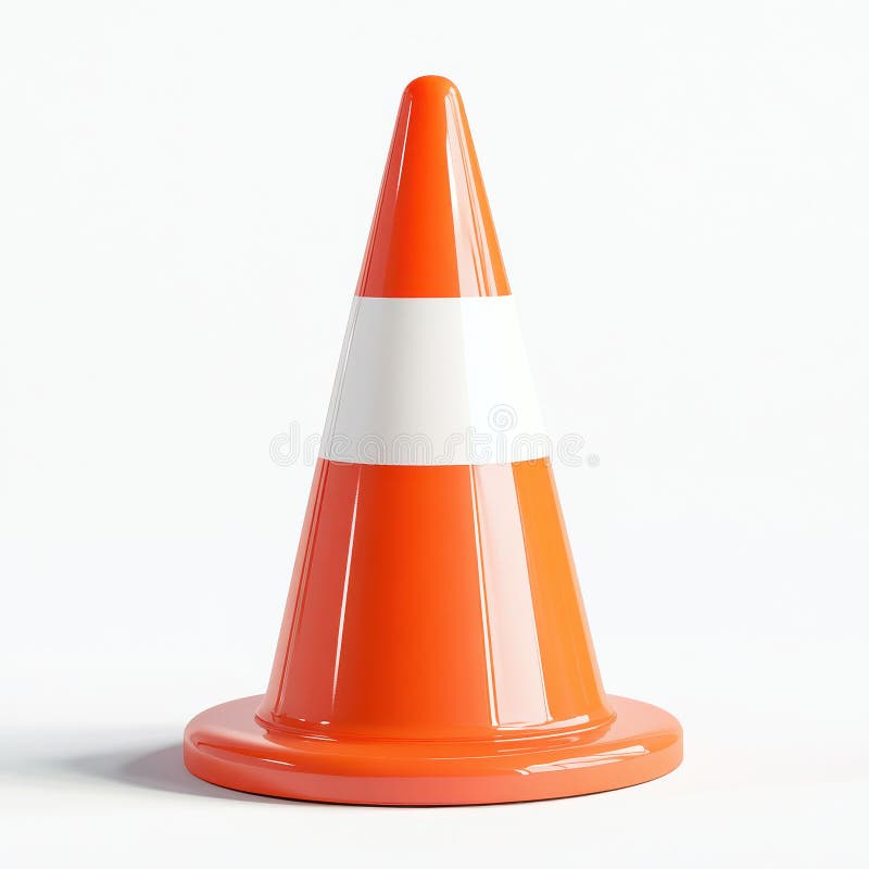 Orange Traffic Cone Safety Warning Construction Zone Stock Illustration ...