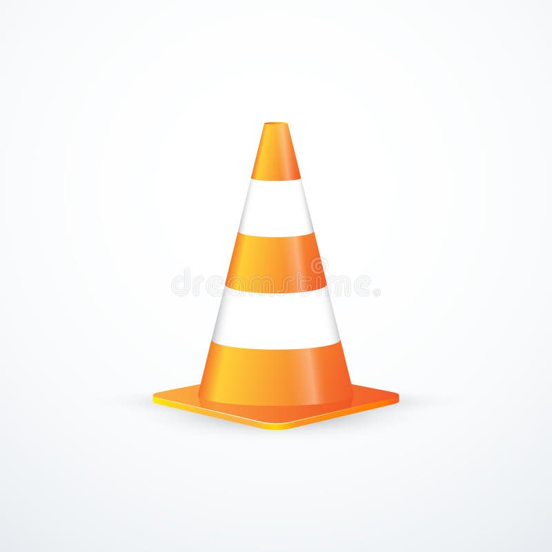 Orange traffic cone stock vector. Illustration of road - 100019318