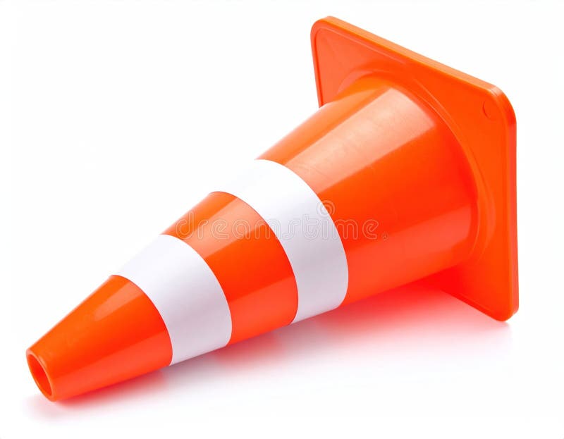 Orange Traffic Cone with White Stripes Stock Illustration ...