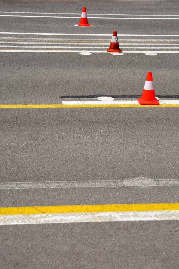 Orange traffic cones stock image. Image of street, markers - 95125707