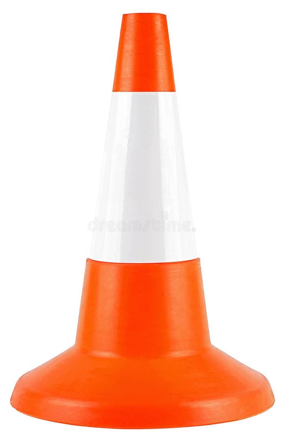 Orange Traffic Plastic Cone Isolated on White Background Stock Photo ...