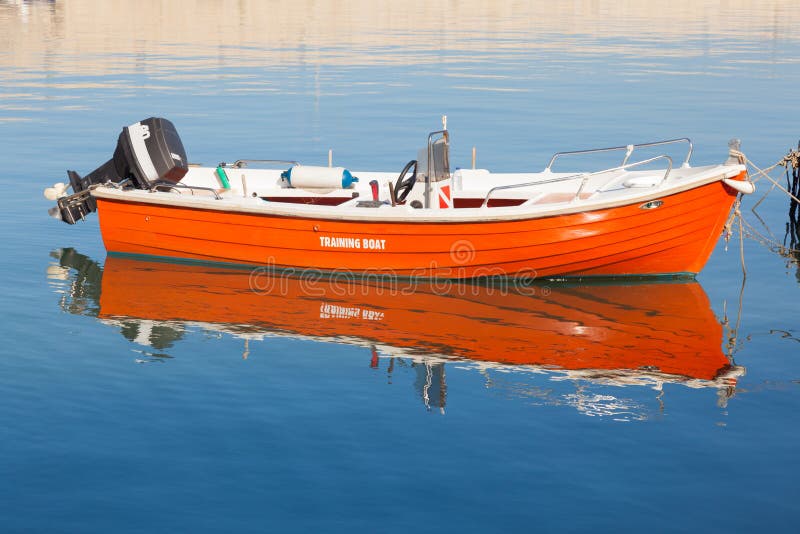 Orange training boat stock image. Image of boat, ocean - 26452419