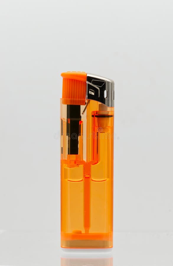 Orange Transparent Lighter Isolated on White Background Stock Image ...