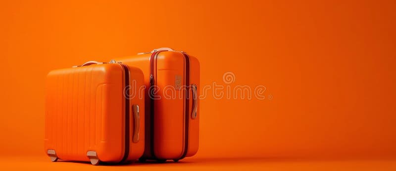 Orange Travel Suitcase, on Orange Background. Trip Concept Stock ...