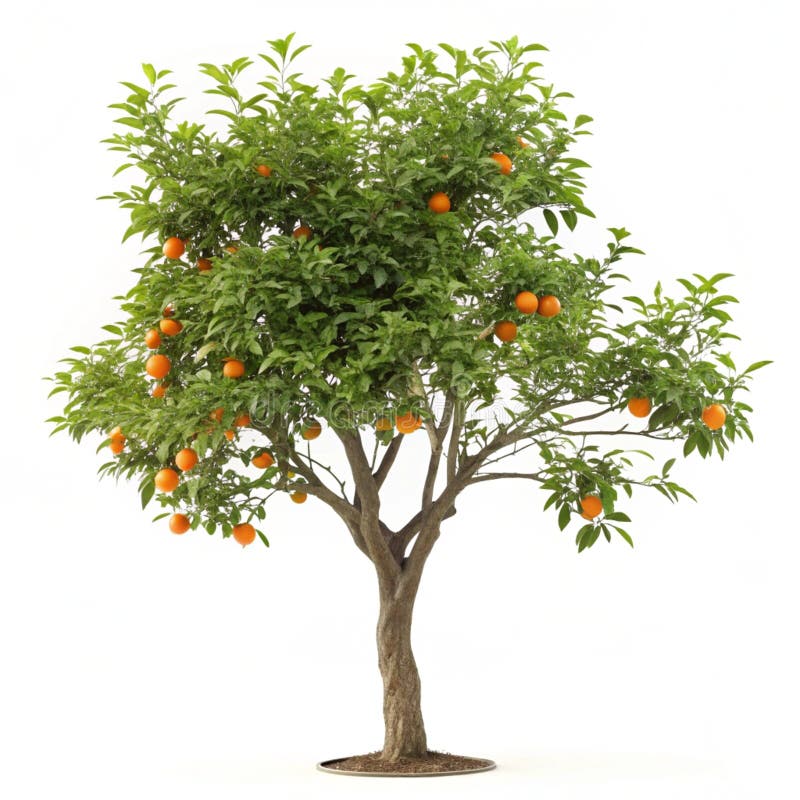 Orange Tree 3D Modeling PSD File Realistic Isolated on White Background ...