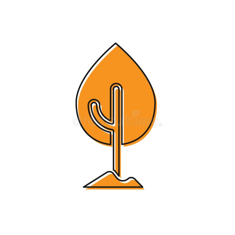 Orange Tree Icon Isolated on White Background. Forest Symbol Stock ...