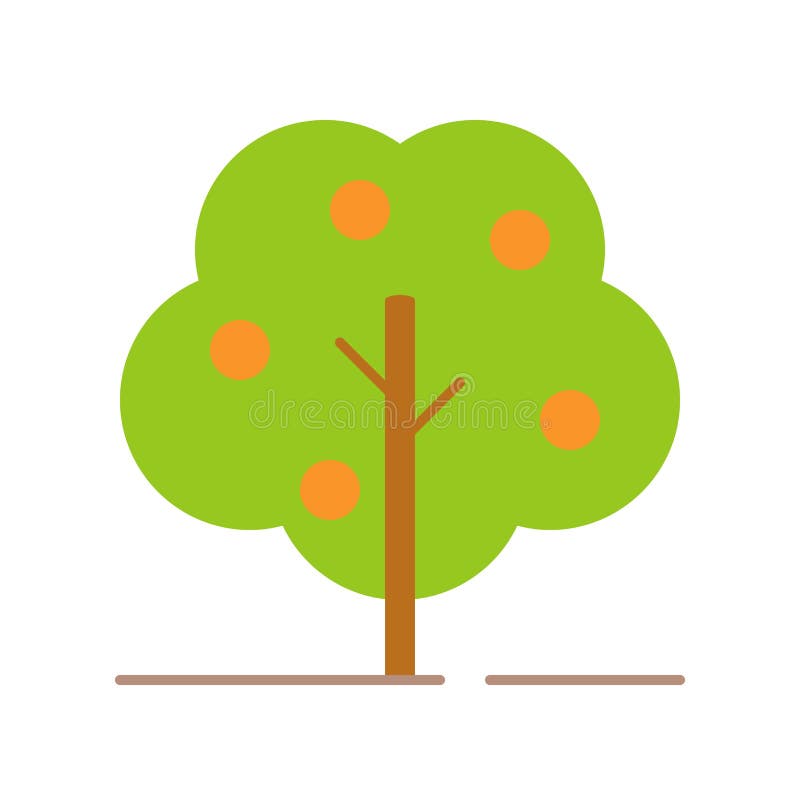 Orange tree icon stock vector. Illustration of farm - 124542078