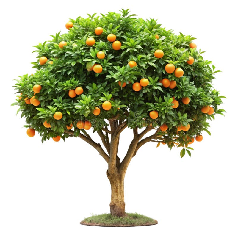 Orange Tree Isolated on White Background Stock Illustration ...