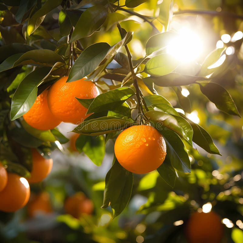 Orange Tree with Orange Fruit Hanging on the Orange Tree the Background ...