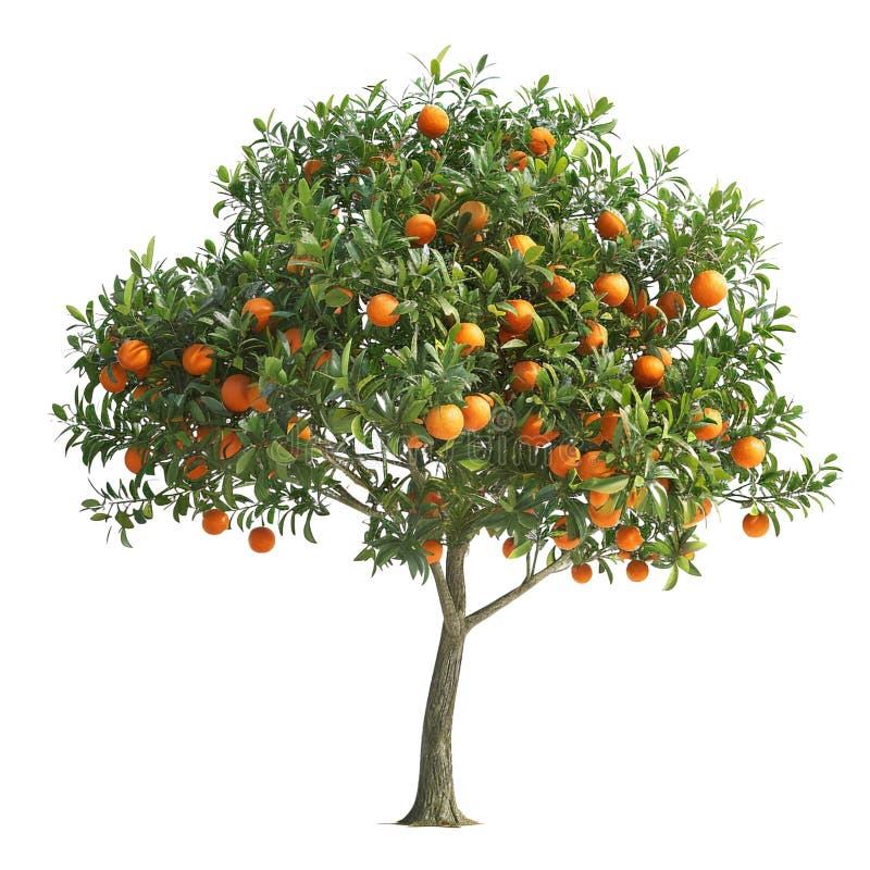 Orange Tree with Ripe Fruit Stock Image - Illustration of vegetation ...