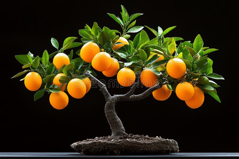 Orange Tree in a Time-lapse Sequence Showing the Growth of Fruit ...