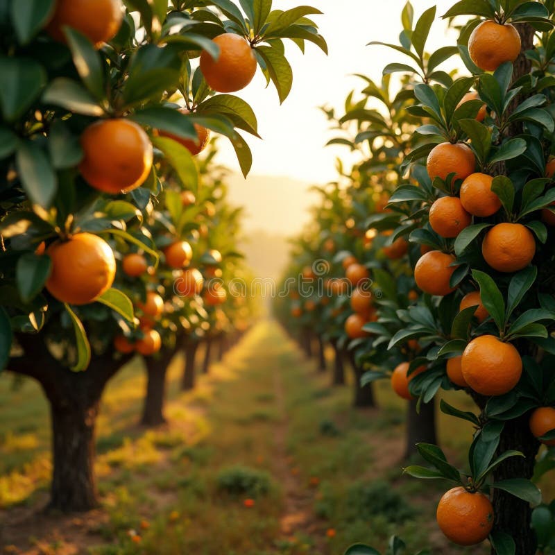 Orange Trees, Oranges, Orange Fruit, Orange Groves, Fruit Stock Illustration - Illustration of ...