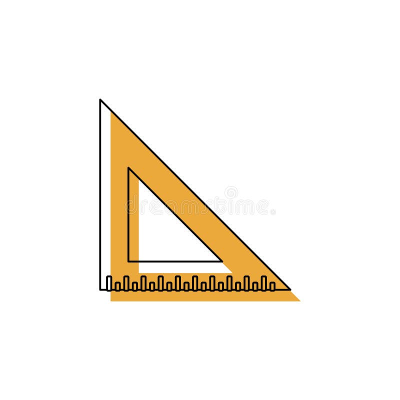 Orange Triangle Ruler Outline. Vector Stock Vector - Illustration of ...