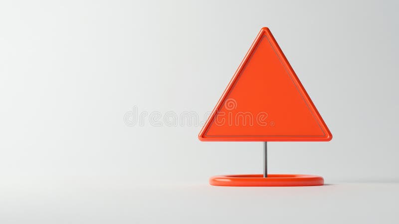 Orange Triangle Warning Sign 3D Render, Minimalist Concept, Safety ...