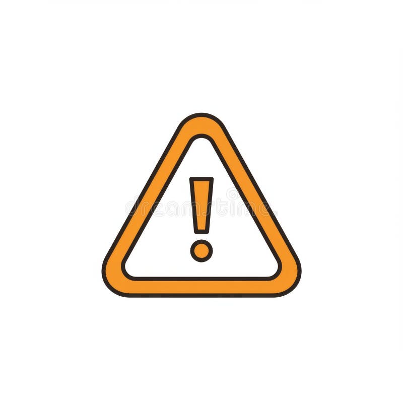 Orange Triangle Warning Sign with Exclamation Mark Stock Illustration ...