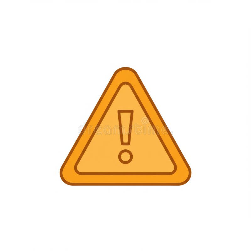 Orange Triangle Warning Sign with Exclamation Mark Stock Illustration ...