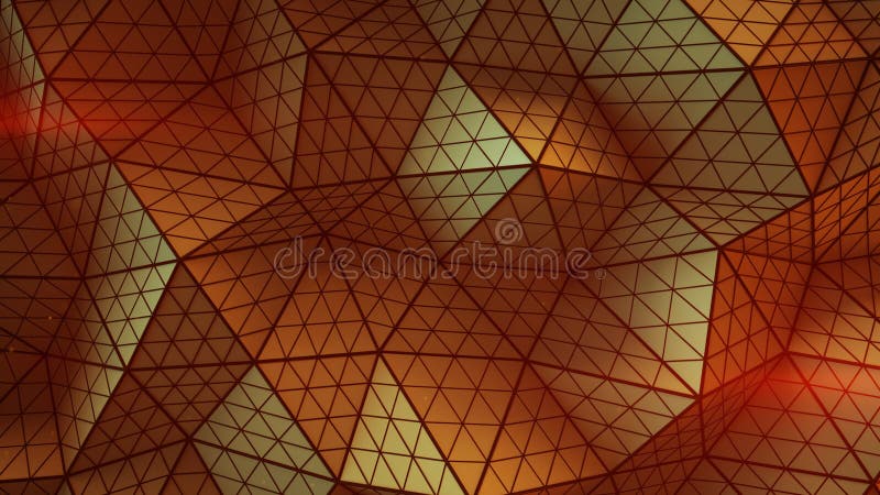 Orange Triangulated Shape with Polygons 3D Rendering Stock Illustration ...
