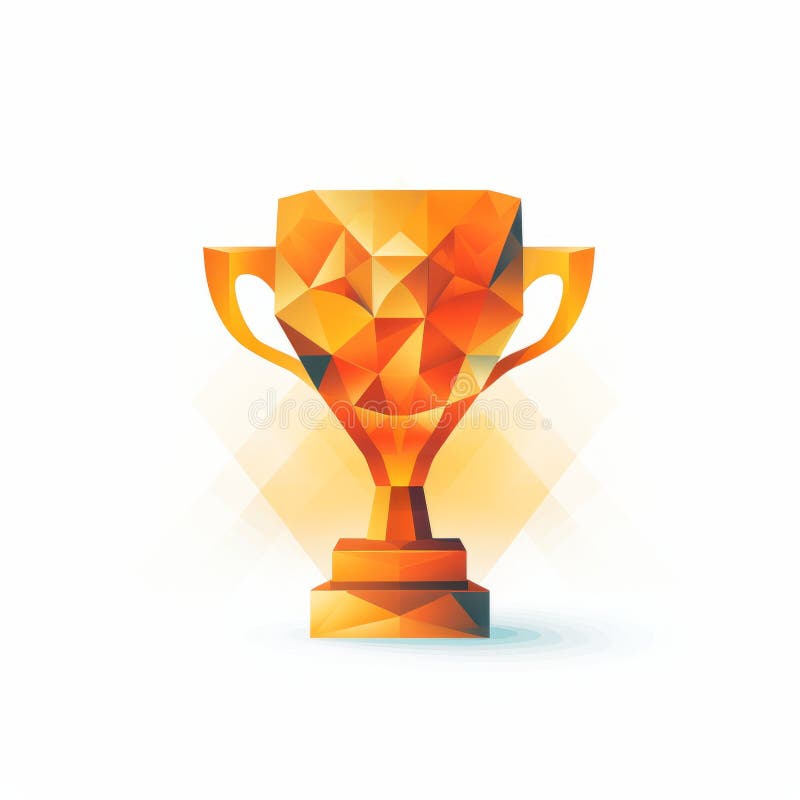 An Orange Trophy Cup on a White Background Stock Illustration ...