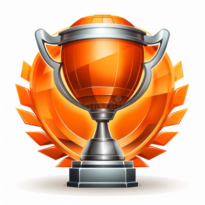An Orange Trophy on a White Background Stock Illustration ...