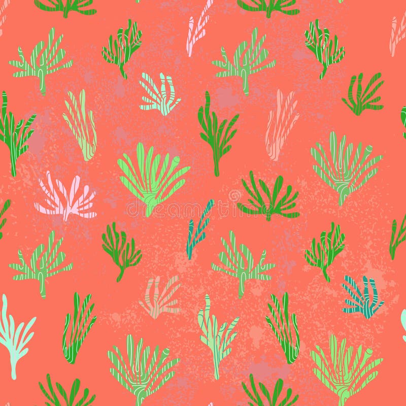 Orange Tropical Seamless Pattern. Abstract Tropical Plants. Square ...