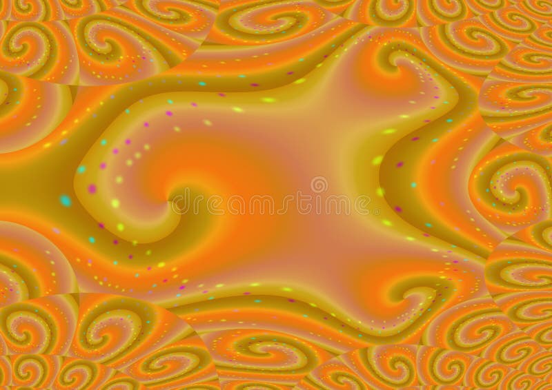Orange, Tropical, Yellow Fractal Circles Stock Illustration ...