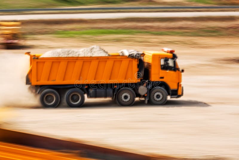 Orange truck stock photo. Image of equipment, offroad - 45510732