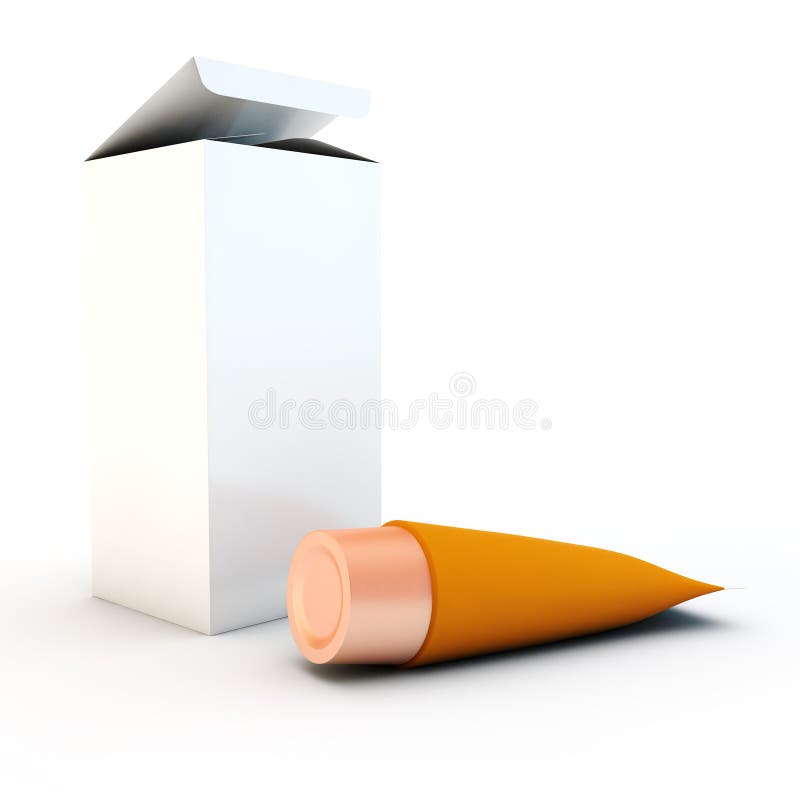 Orange tube for cream stock illustration. Illustration of hand - 57284883