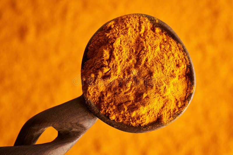 Orange Turmeric Root Powder on a Spoon Stock Image - Image of turmeric ...