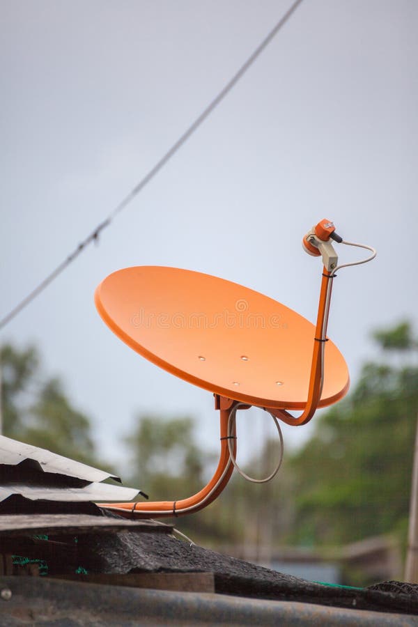 Orange TV receiver stock photo. Image of outdoor, video - 57788162