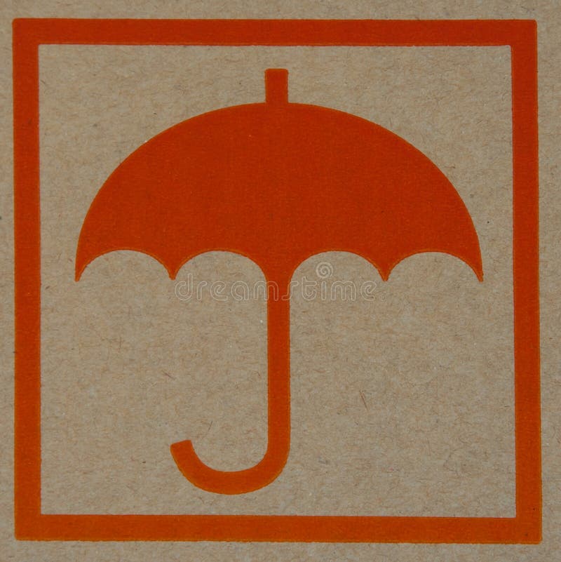 Sign an umbrella on a box stock photo. Image of cardboard - 18080900