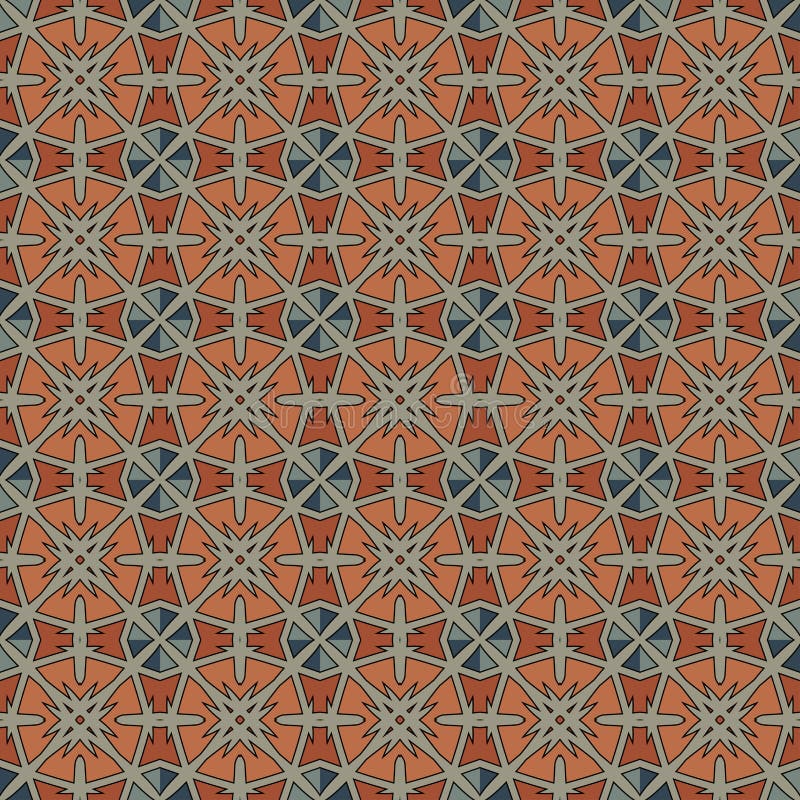 Orange Universal Vector Seamless Patterns, Tiling. Geometric Ornaments ...