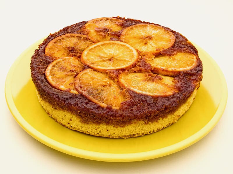 Orange upside down cake stock image. Image of upside - 54283357