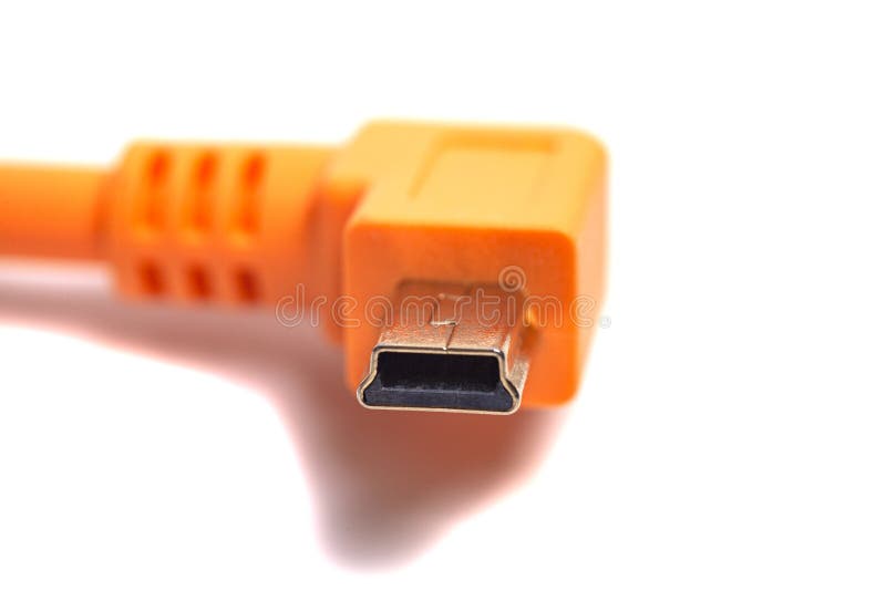 Orange USB Cable Isolated on White Background Stock Photo - Image of ...