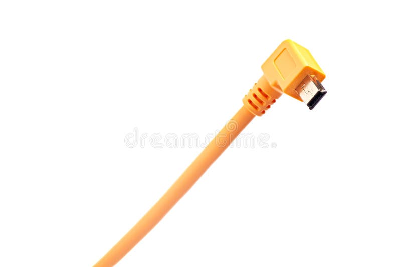 Orange USB Cable Isolated on White Background Stock Image - Image of ...