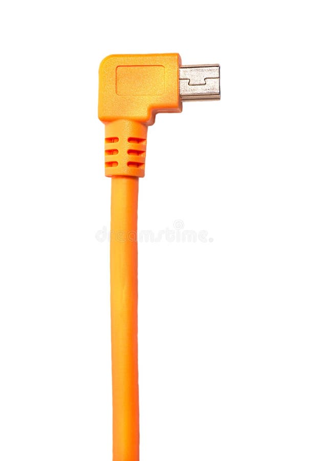 Orange USB Cable Isolated on White Background Stock Image - Image of ...