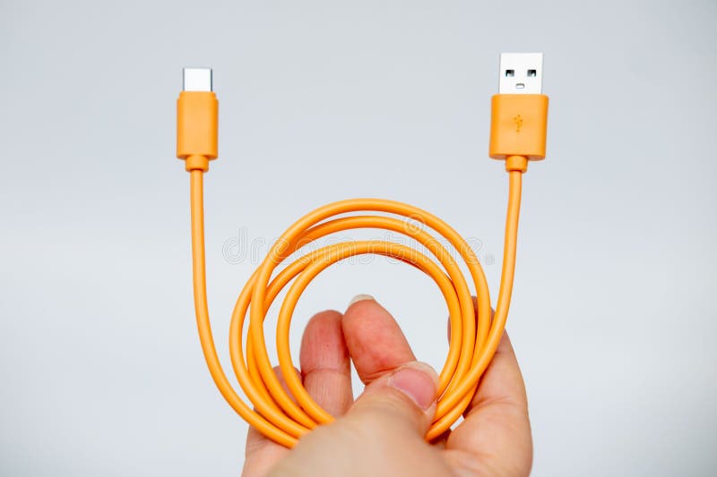 Orange USB Cable, Symbolizing Connectivity and Data Transfer, Connector ...