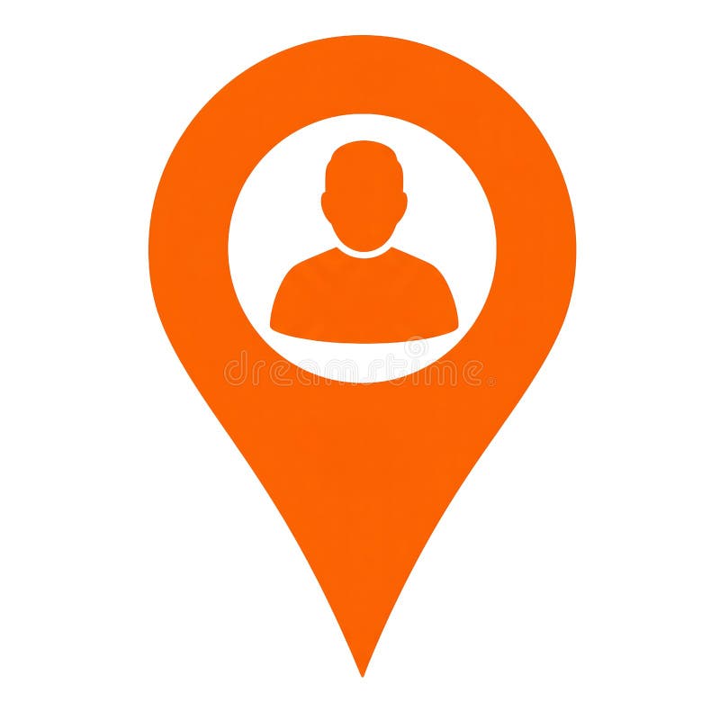 Orange User Location Icon Vector Illustration Stock Illustration ...