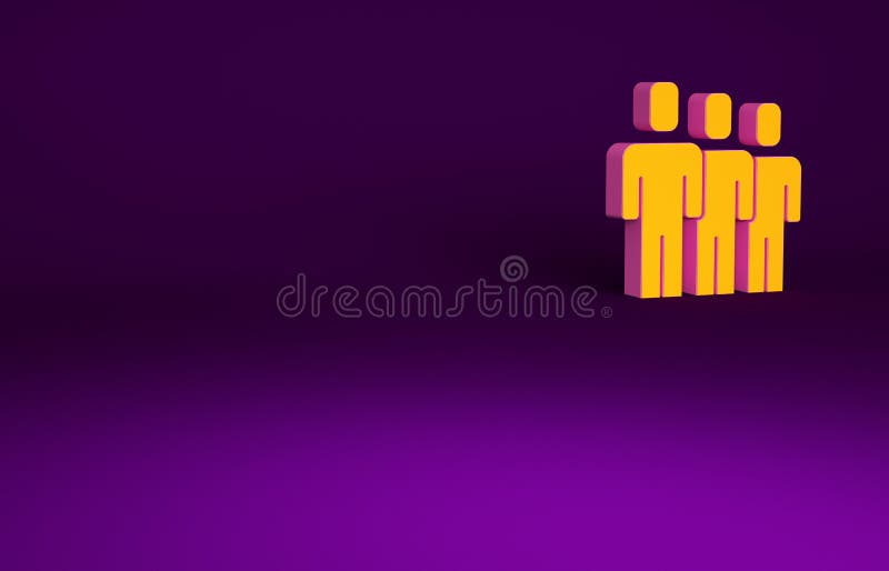 Orange Users Group Icon Isolated on Purple Background. Group of People ... Orange Users Group Icon Isolated on Purple Background. Group of People ...