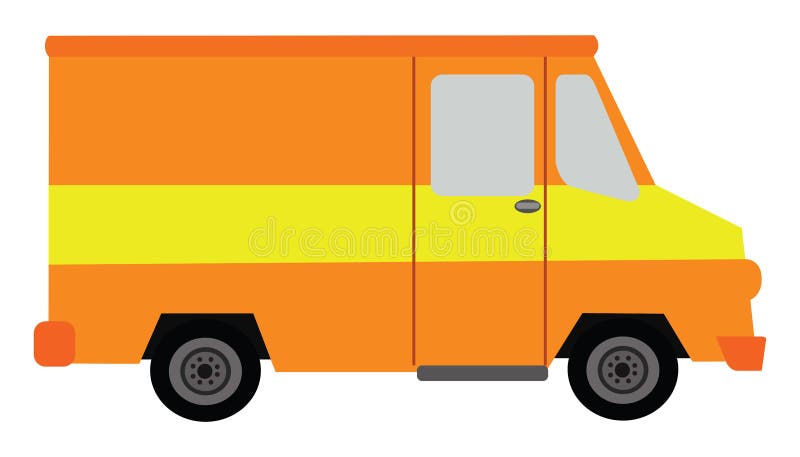Orange van stock vector. Illustration of transport, object - 99804573