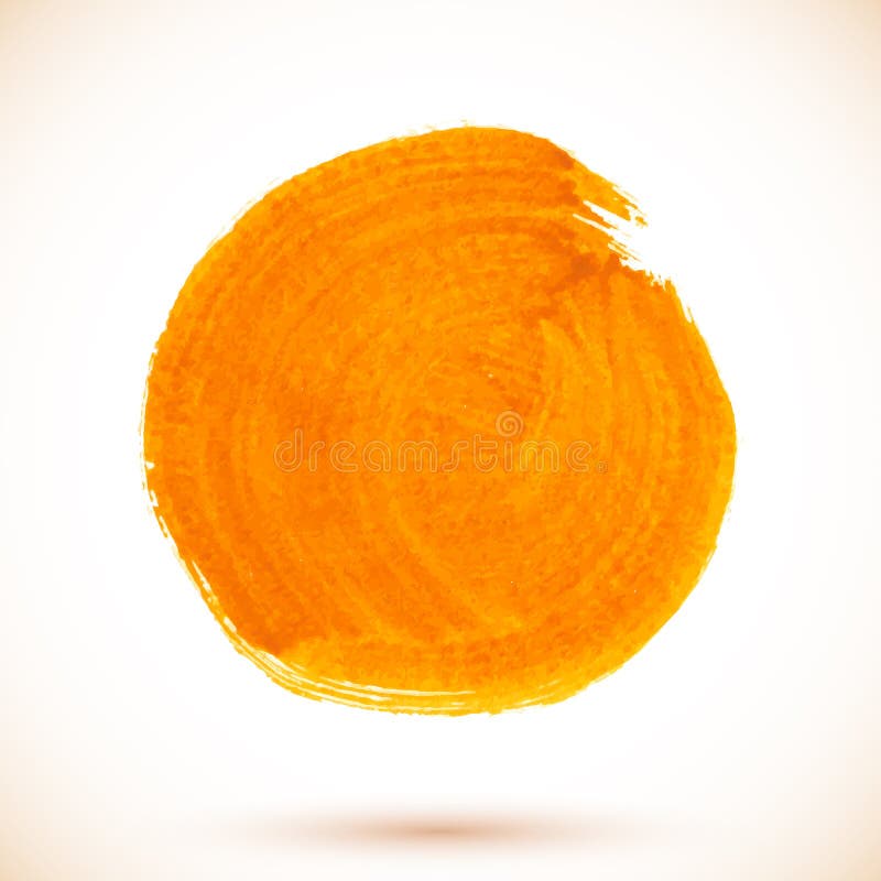 Orange Vector Isolated Watercolor Paint Circle Stock Vector ...