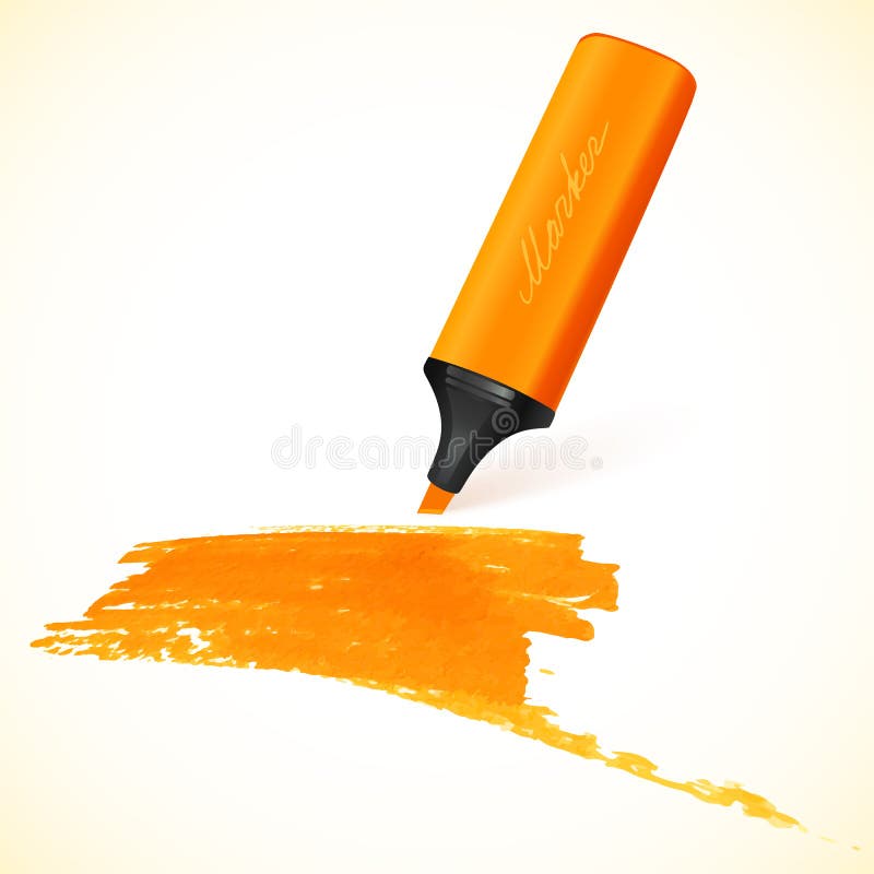 Orange Vector Marker with Drawn Spot Stock Vector - Illustration of ...