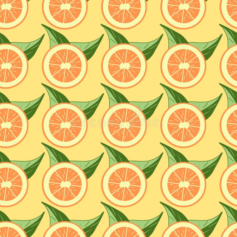 Orange Vector Seamless Pattern Background. Art Continuous Illustration ...