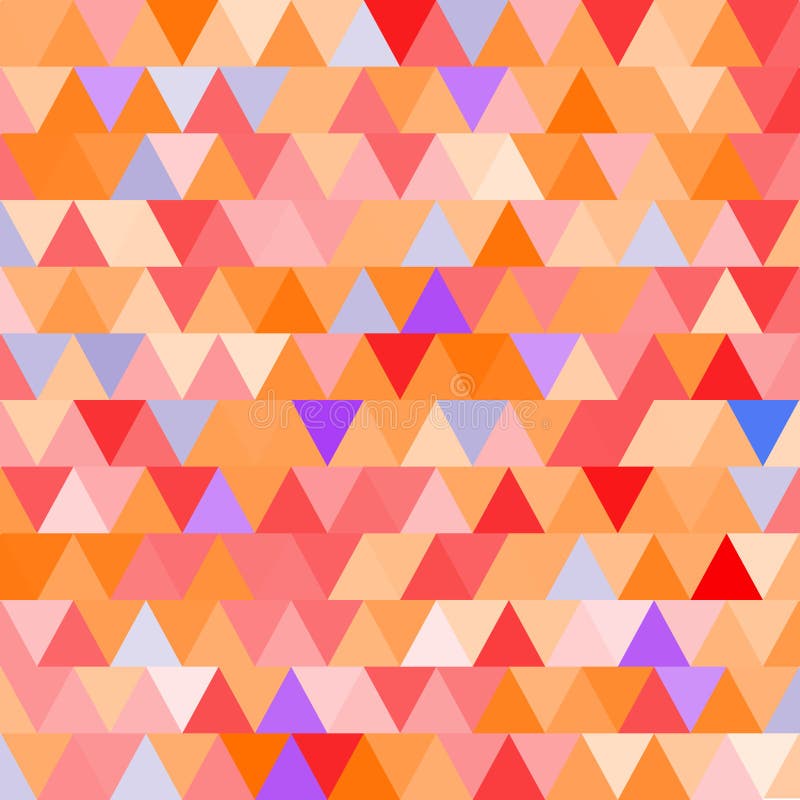 Orange Vector Seamless Pattern with Triangles. Abstract Background ...