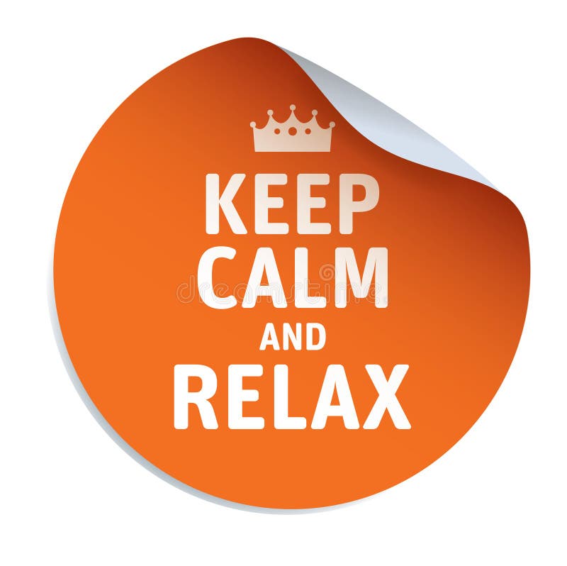Orange Vector Sticker KEEP CALM and RELAX Stock Vector - Illustration ...