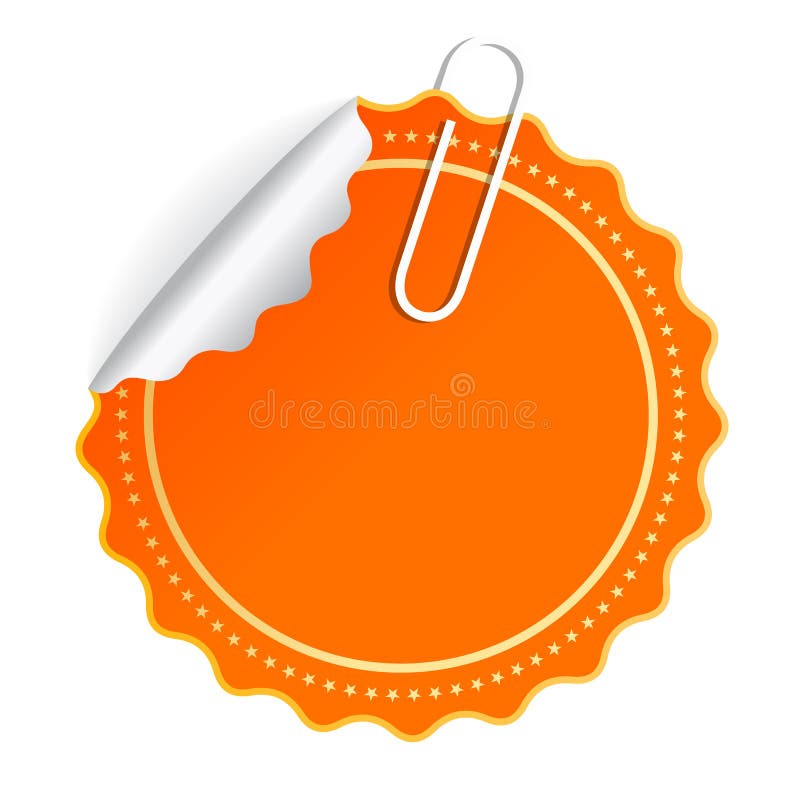 Orange vector sticker stock vector. Illustration of notice - 66511717