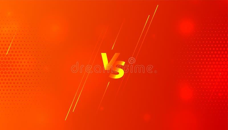 Orange Versus Vs Screen Banner Design Template Stock Illustration ...