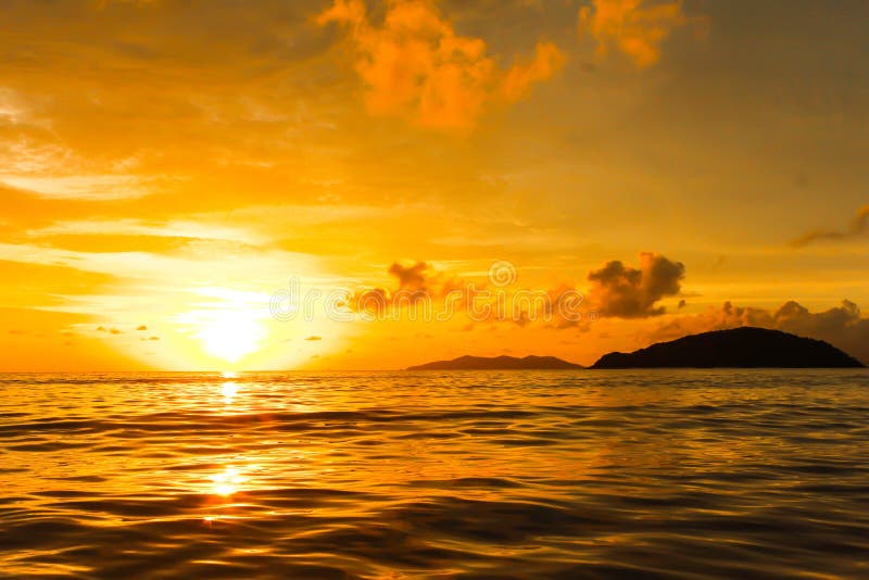 Orange View Orange Sea Sunset in Thailand Stock Photo - Image of ...